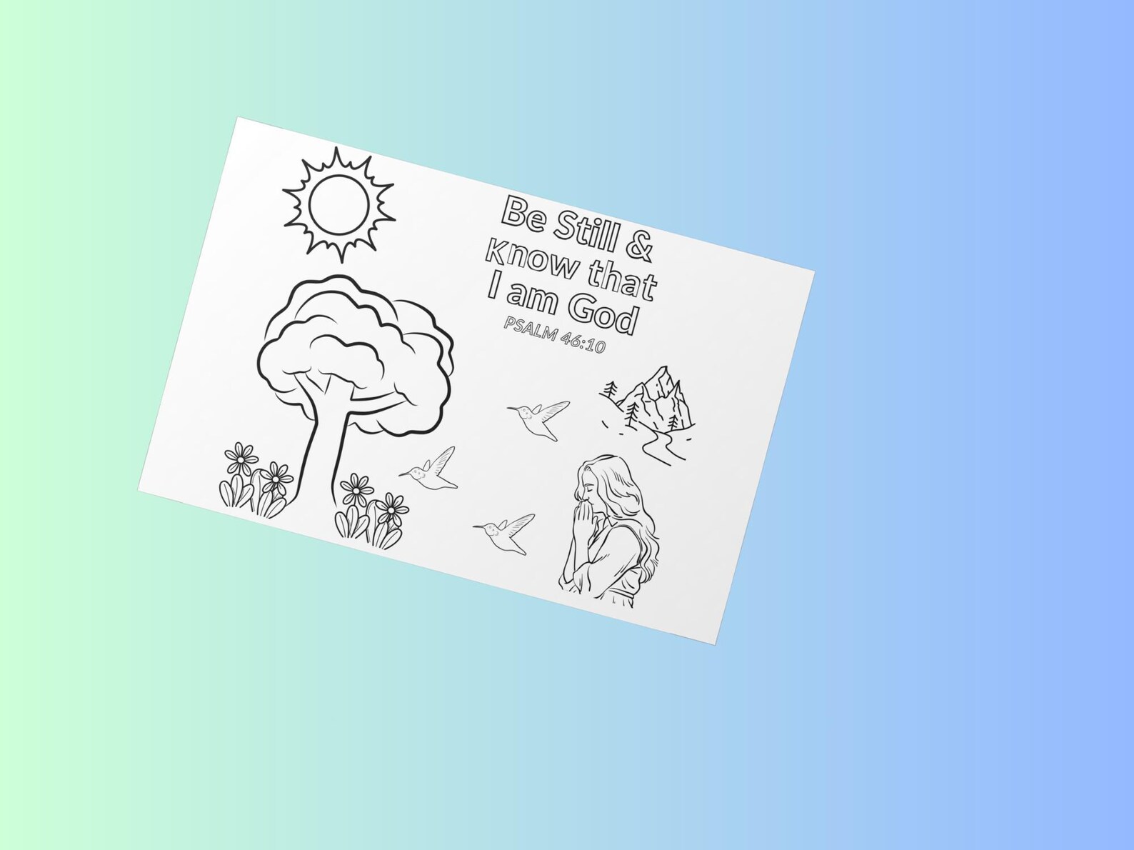 Coloring Page| Be Still | Mental Health | Therapy Tools - Etsy