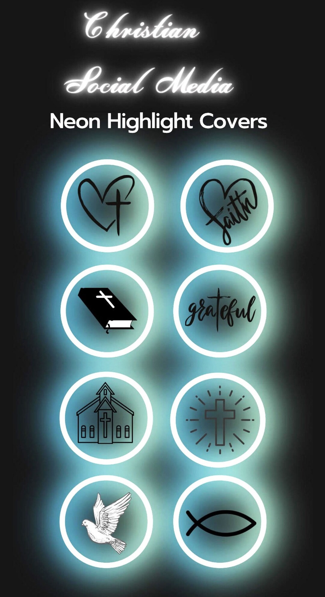 Highlight Covers for IG Christian Covers Neon Highlights Instagram ...