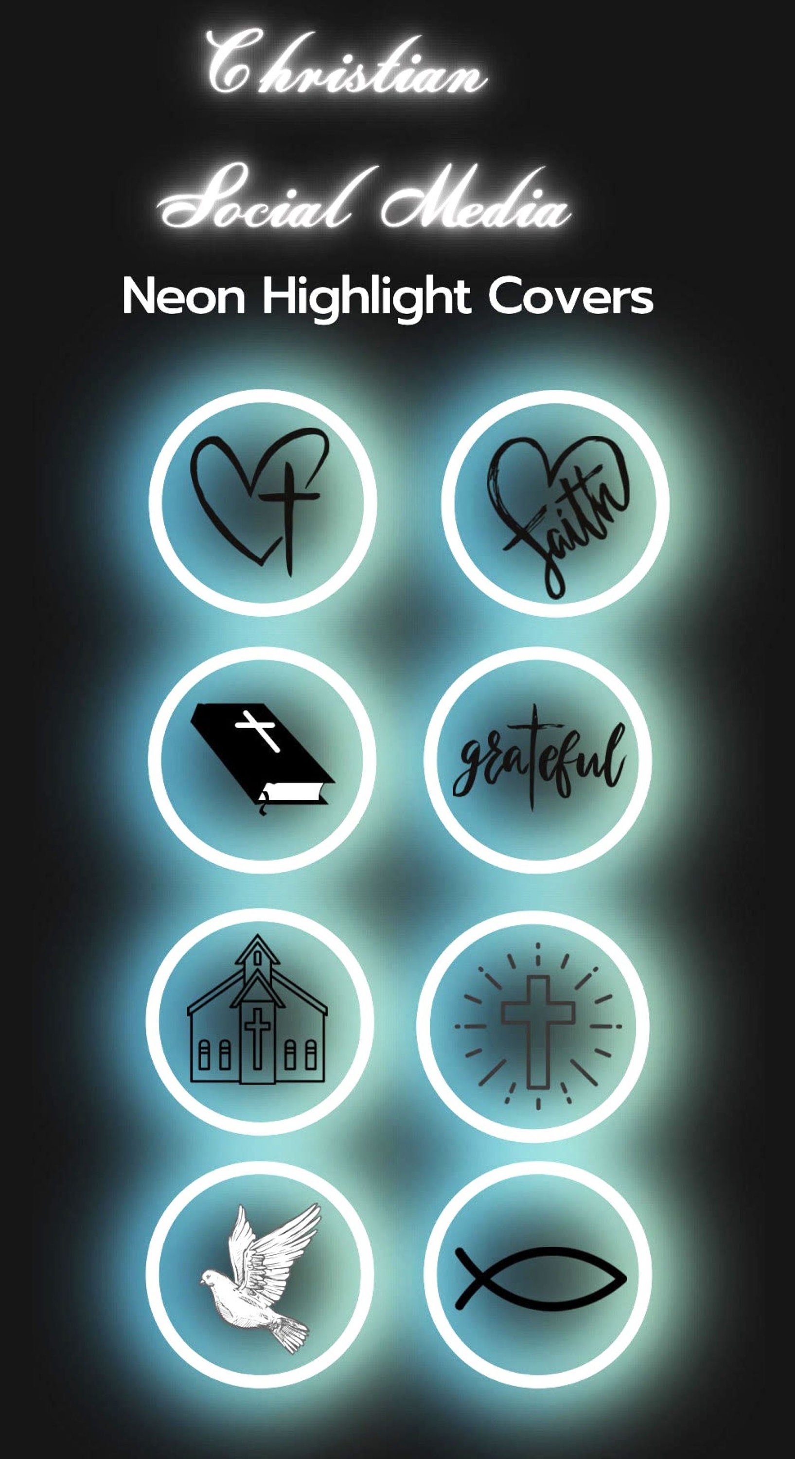 Highlight Covers for IG Christian Covers Neon Highlights Instagram ...