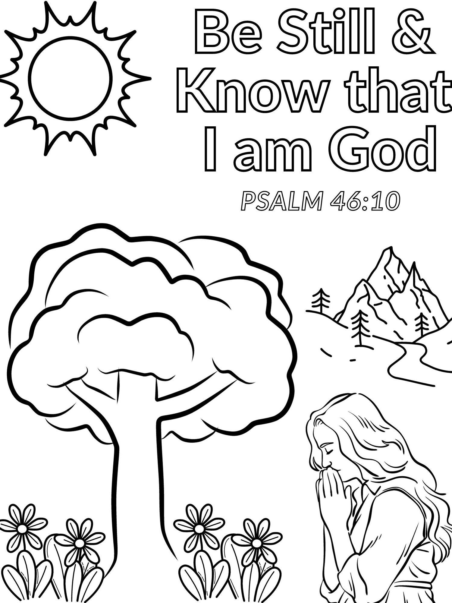 Coloring Page Be Still Mental Health Therapy Tools - Etsy