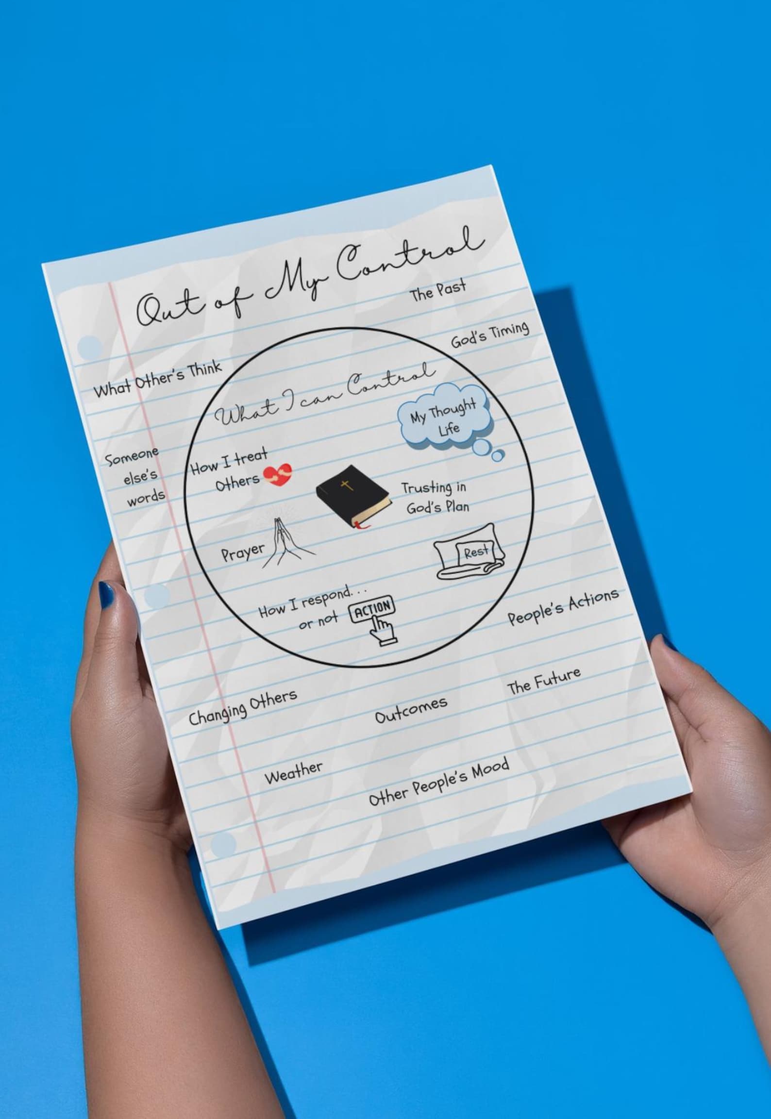 Out of My Control Editable | Wrinkled Sheet | in My Control | Mental ...