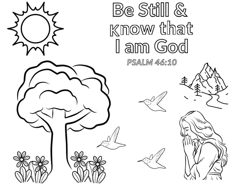 Coloring Page| Be Still | Mental Health | Therapy Tools - Etsy