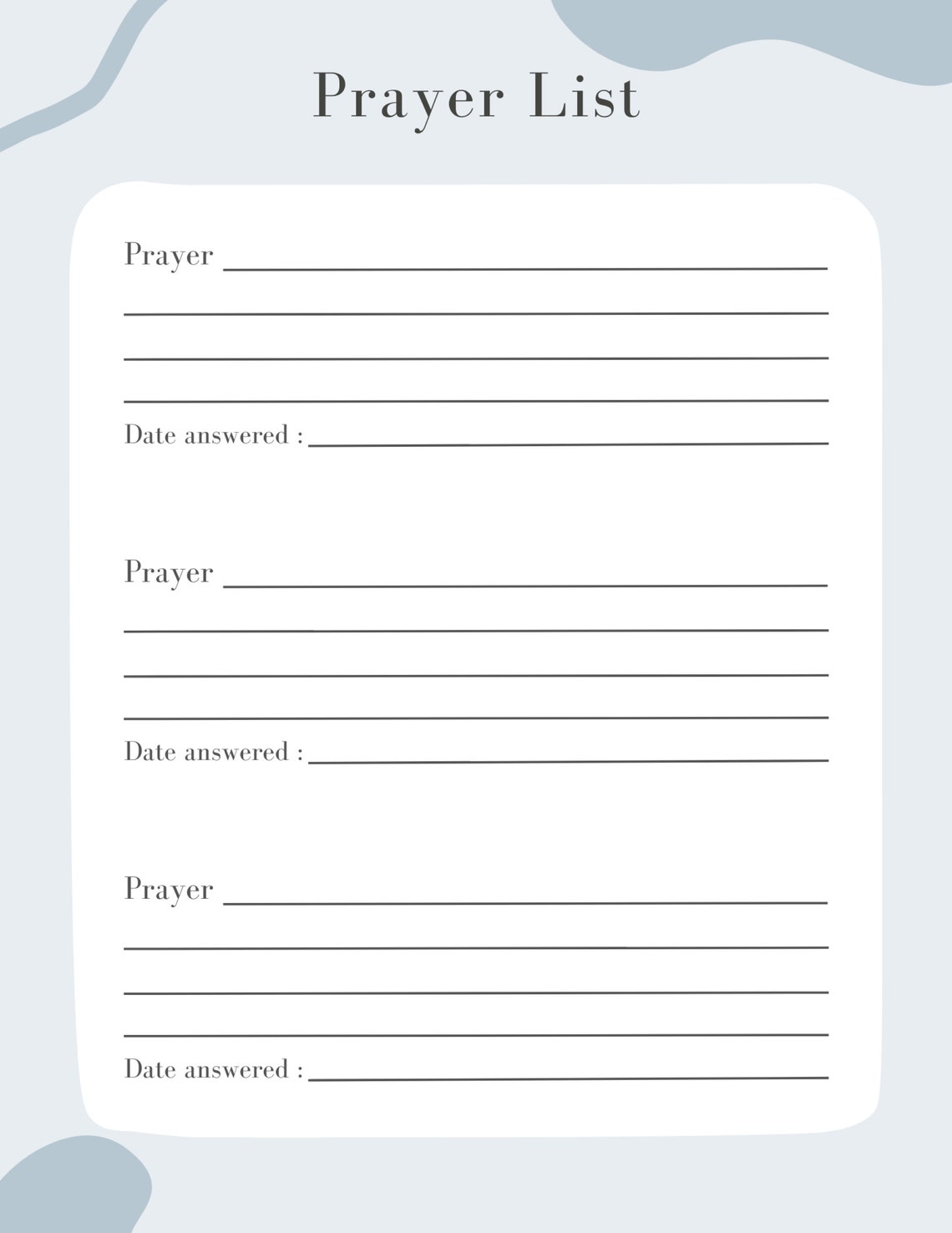 Prayer Journal Printable | Prayer Tracker | Answered Prayers | Prayer ...