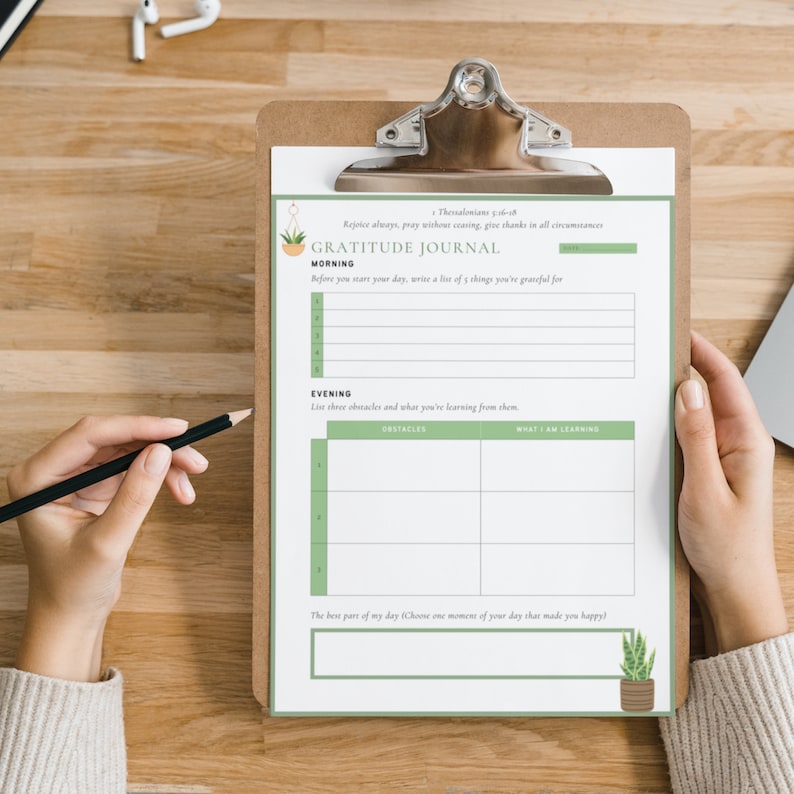 Gratitude Journal Printable Sheet Scripture Gratitude - Etsy
