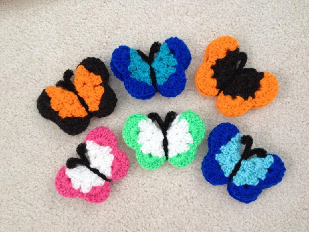 Crocheted Butterfly Magnets - Etsy