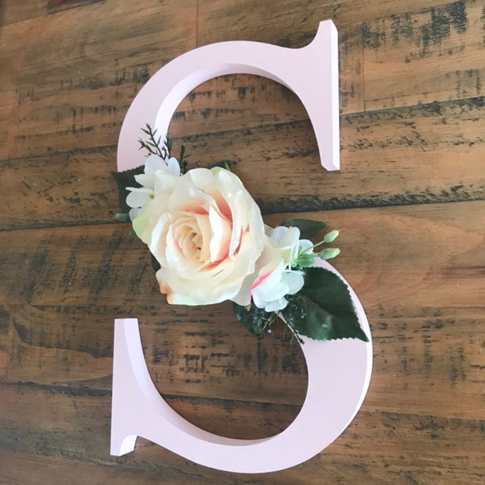 Nursery Letter Floral Wooden Letter L Boho Nursery Decor | Etsy