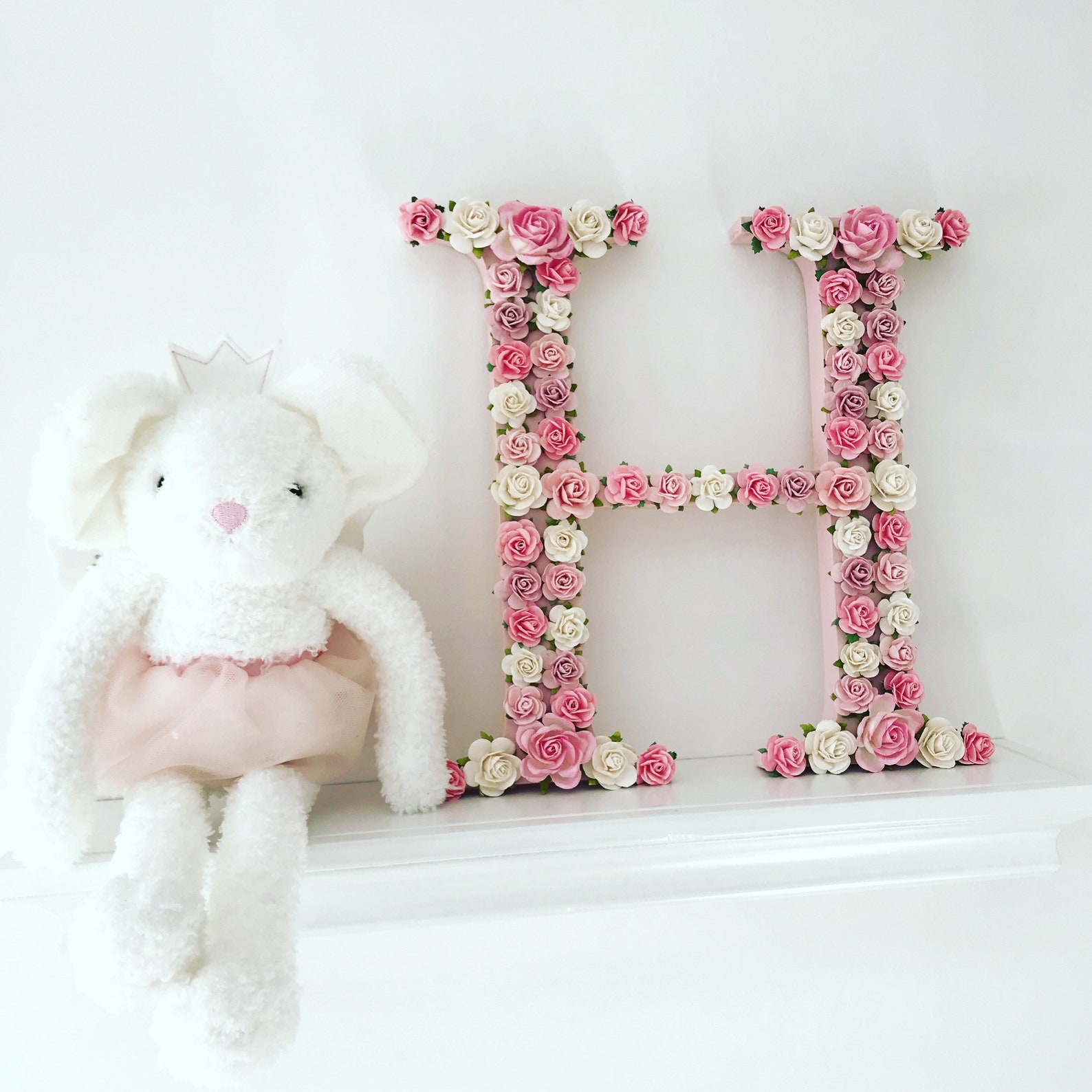 Large Flower Nursery Letter Large Wooden Letter Nursery - Etsy