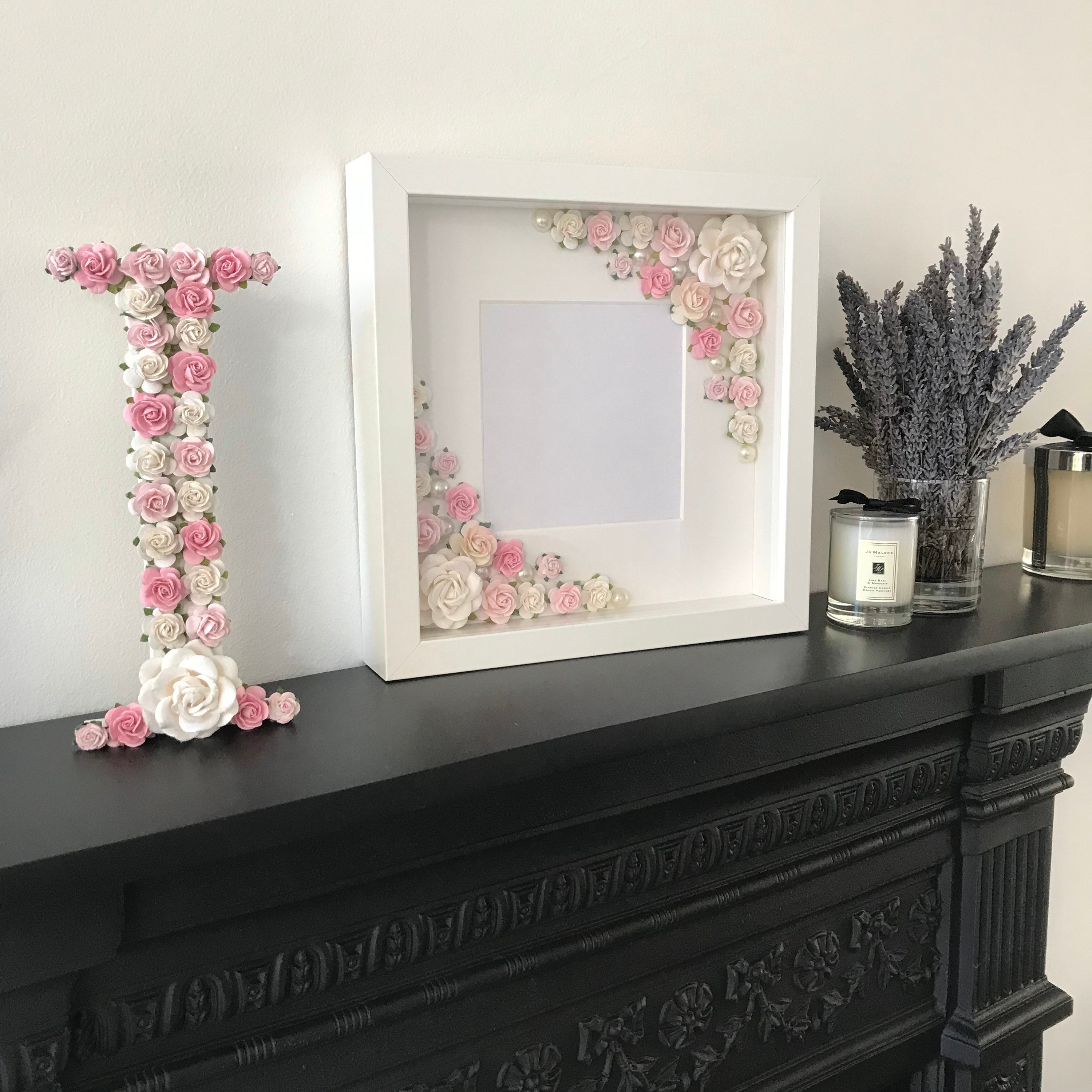 Floral Photo Frame & Letter Set Floral Wooden Letter - Etsy UK