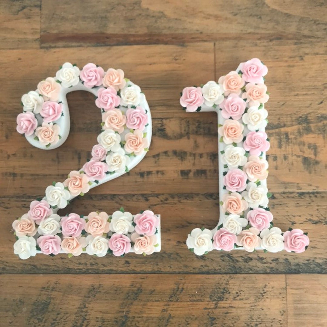 Floral Number Flower Number Nursery Letter Baby Shower Gift Birthday ...