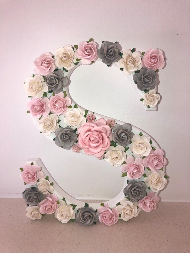 Floral Photo Frame & Letter Set Floral Wooden Letter | Etsy