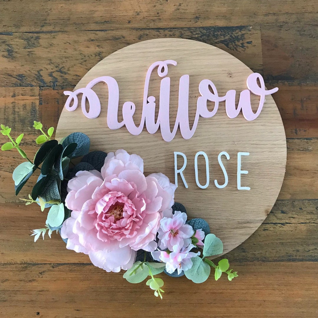 Personalised Oak Name Plaque Baby Shower Gift New Baby Gift Nursery ...