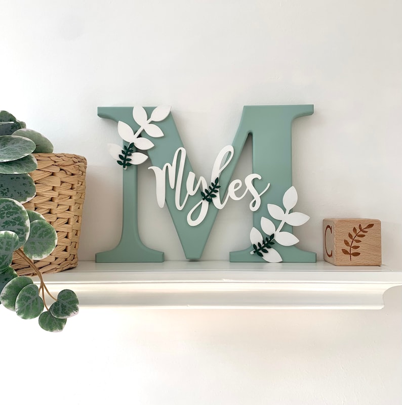 Personalised Nursery Letter High Quality Floral Wooden - Etsy