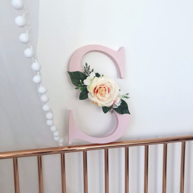 Nursery Letter Floral Wooden Letter L Boho Nursery Decor | Etsy