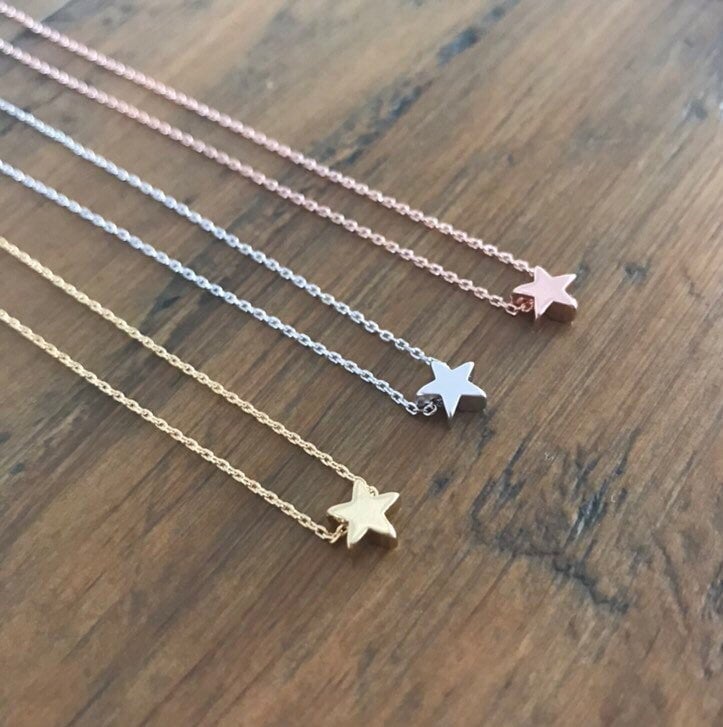 The Little Star Necklace in Rose Gold Gold & Silver Complete - Etsy UK