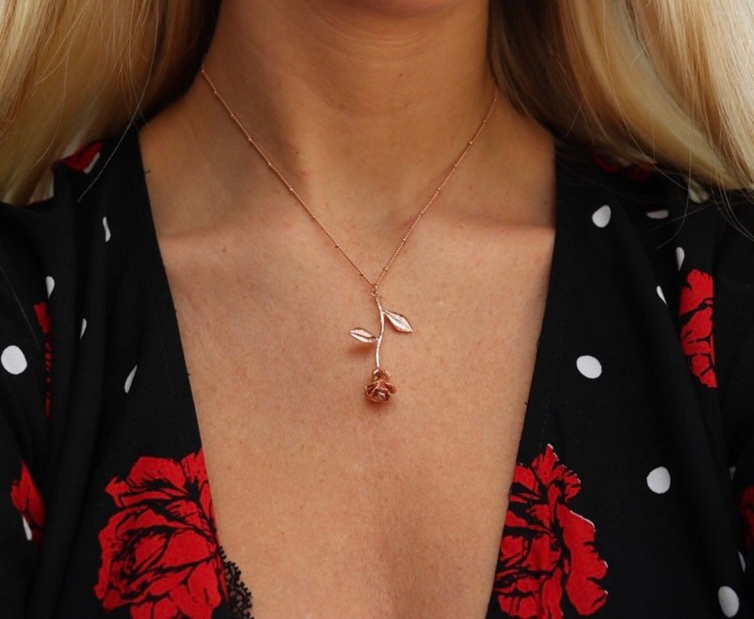The Rose Gold Rose Necklace Ball Chain Gift Wrap - Etsy