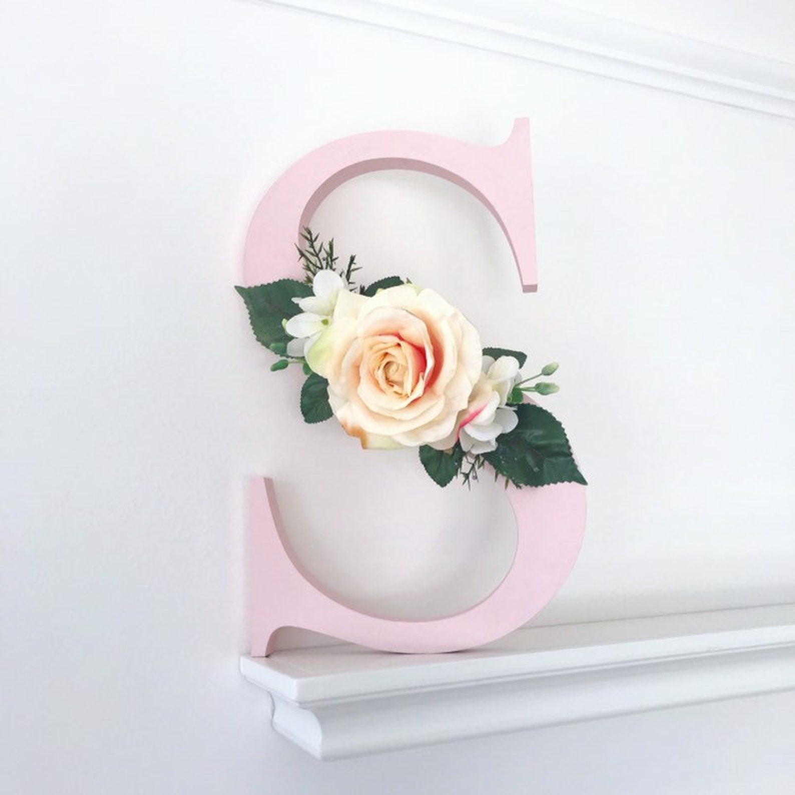 Nursery Letter | Floral Wooden Letter L Boho Nursery Decor | New Baby ...