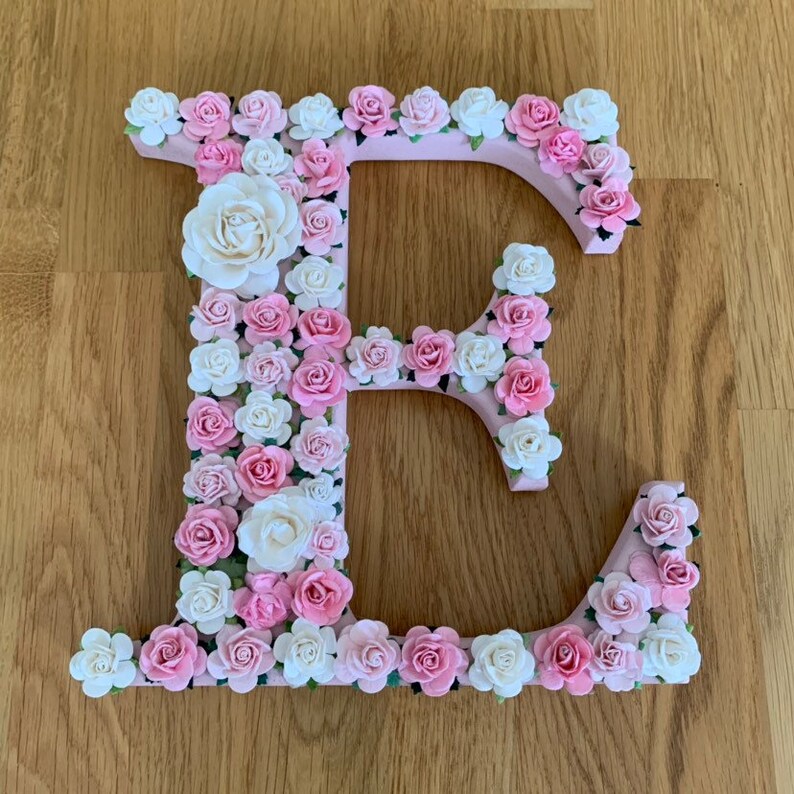 Large Flower Nursery Letter Large Wooden Letter Nursery - Etsy