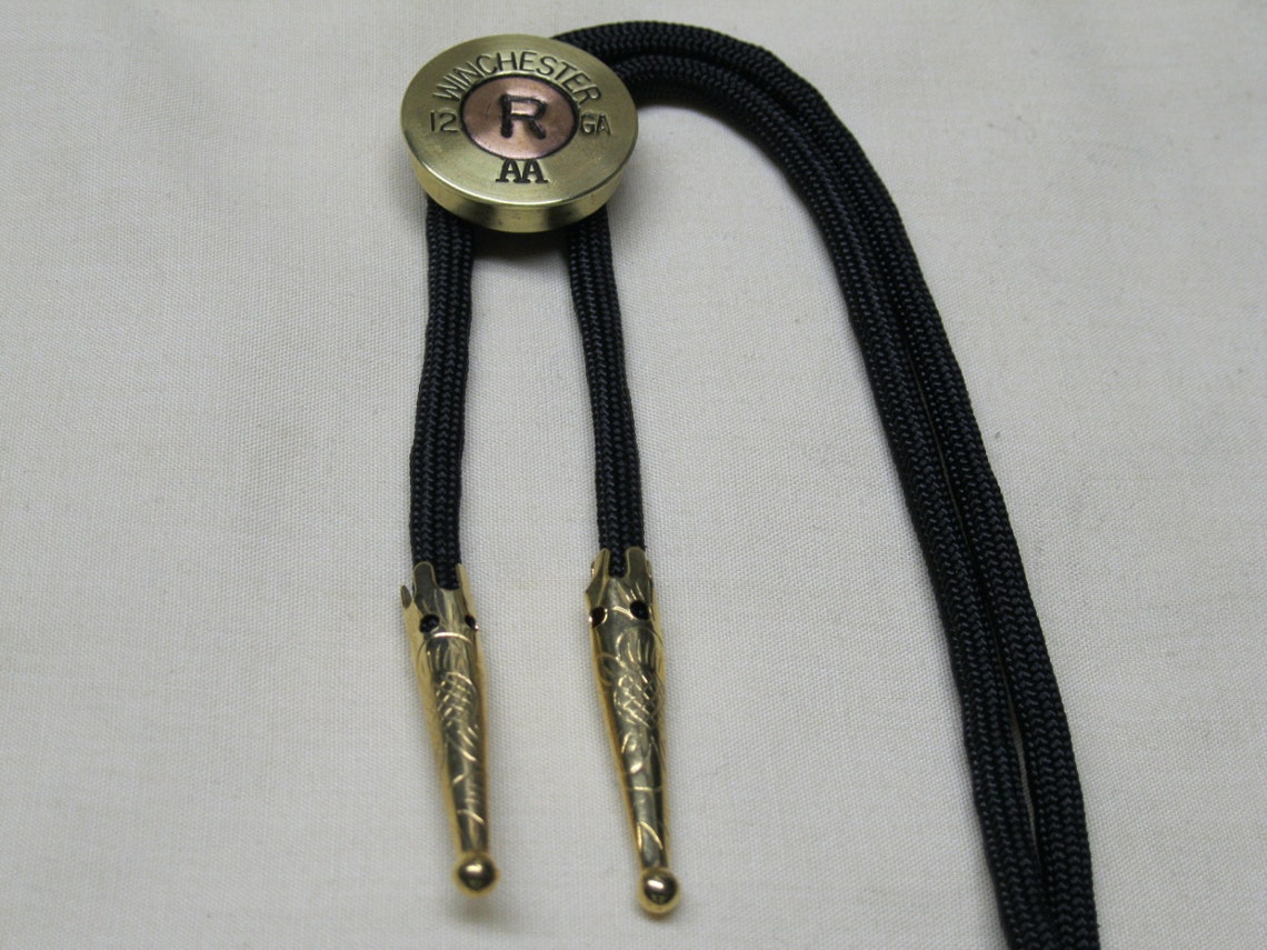 Men's Monogram Shotgun Shell Bolo Tie, Winchester Brass - Wedding Gift ...
