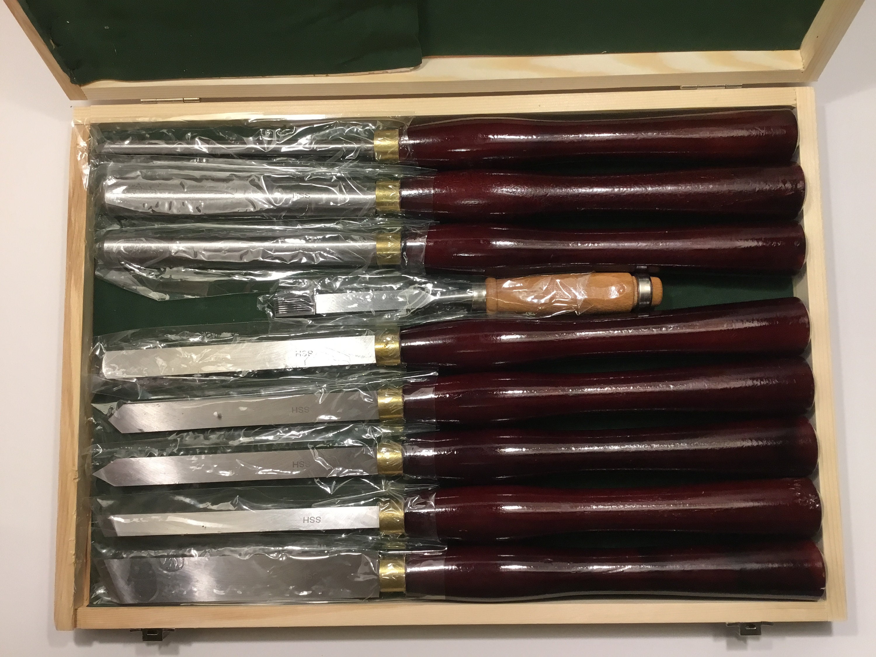 Lathes and Chisel Tool Kit for Carving Wood in A Wooden Storage ...