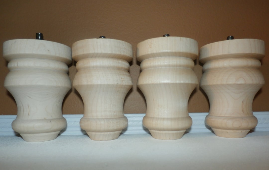 Maple Wood Table Legs - 4" Unfinished Furniture Feet, Set of 4 - Etsy