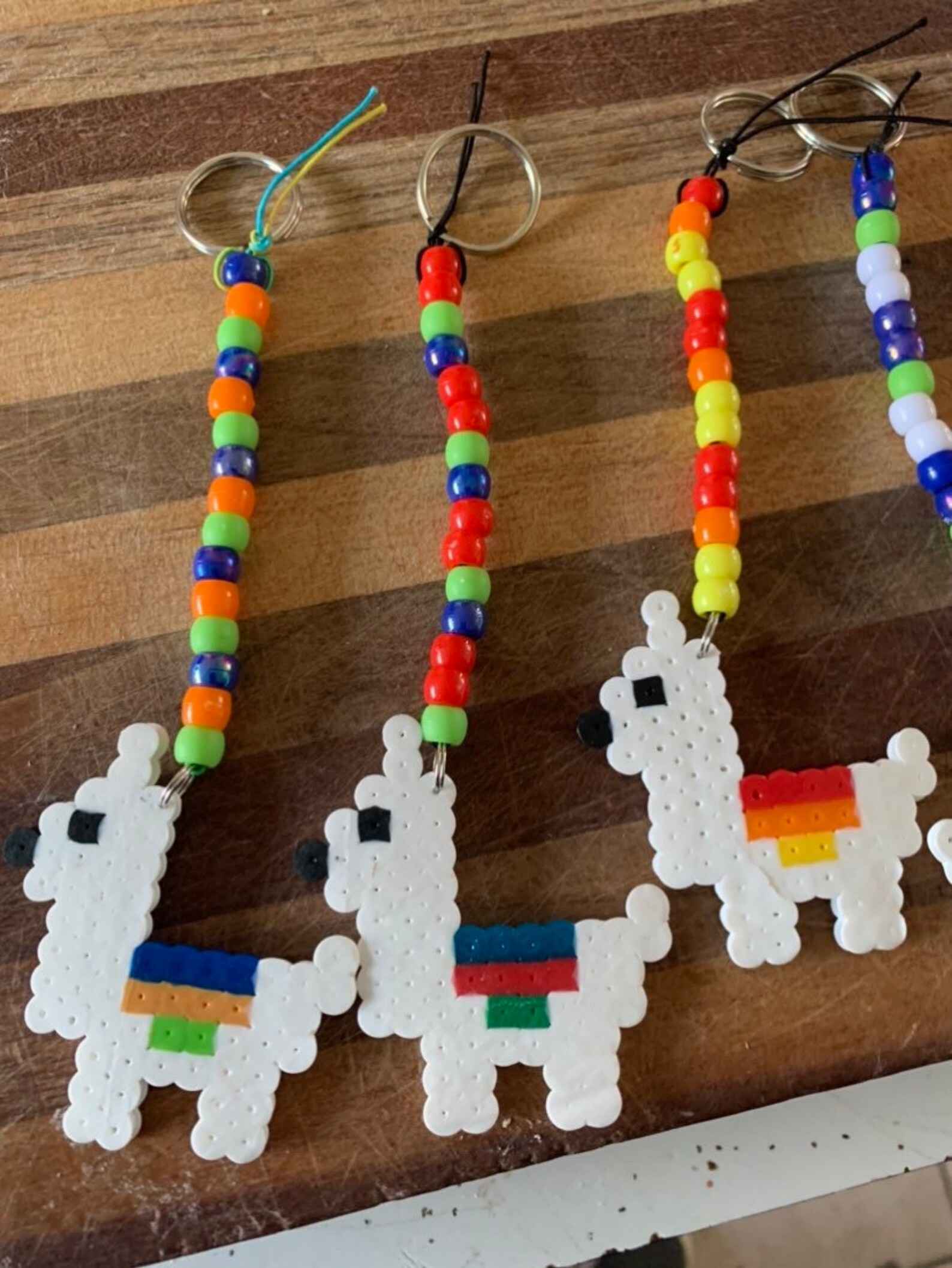 Llama Perler Bead Keychain Perler Beads Llama Keychain | Etsy