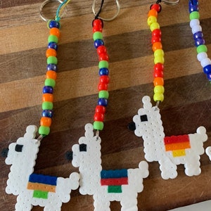 Llama Perler Bead Keychain Perler Beads, Llama Keychain, Keychain, Pony ...