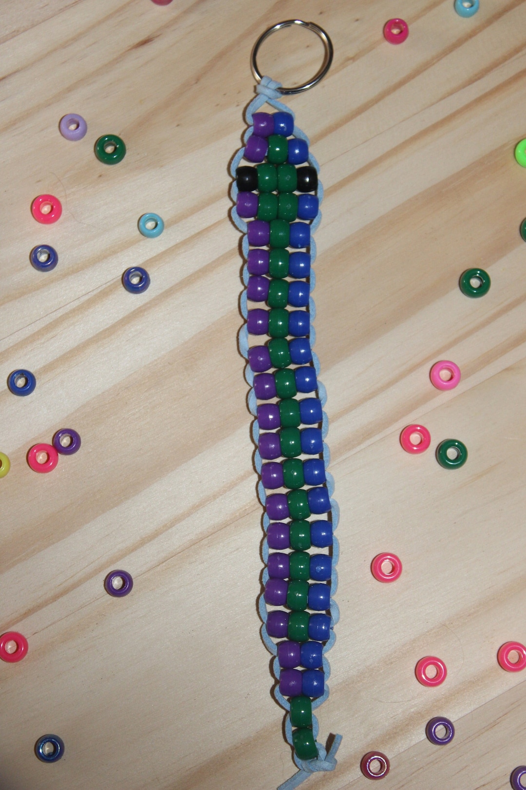 Snake Pony Bead Keychain, Pony Bead Keychain, Snake Keychain, Keychain ...