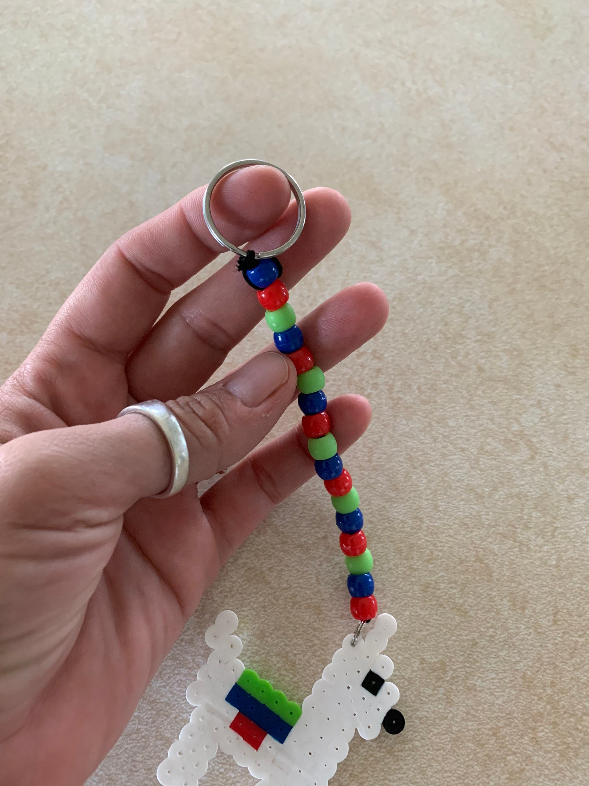 Llama Perler Bead Keychain Perler Beads Llama Keychain - Etsy