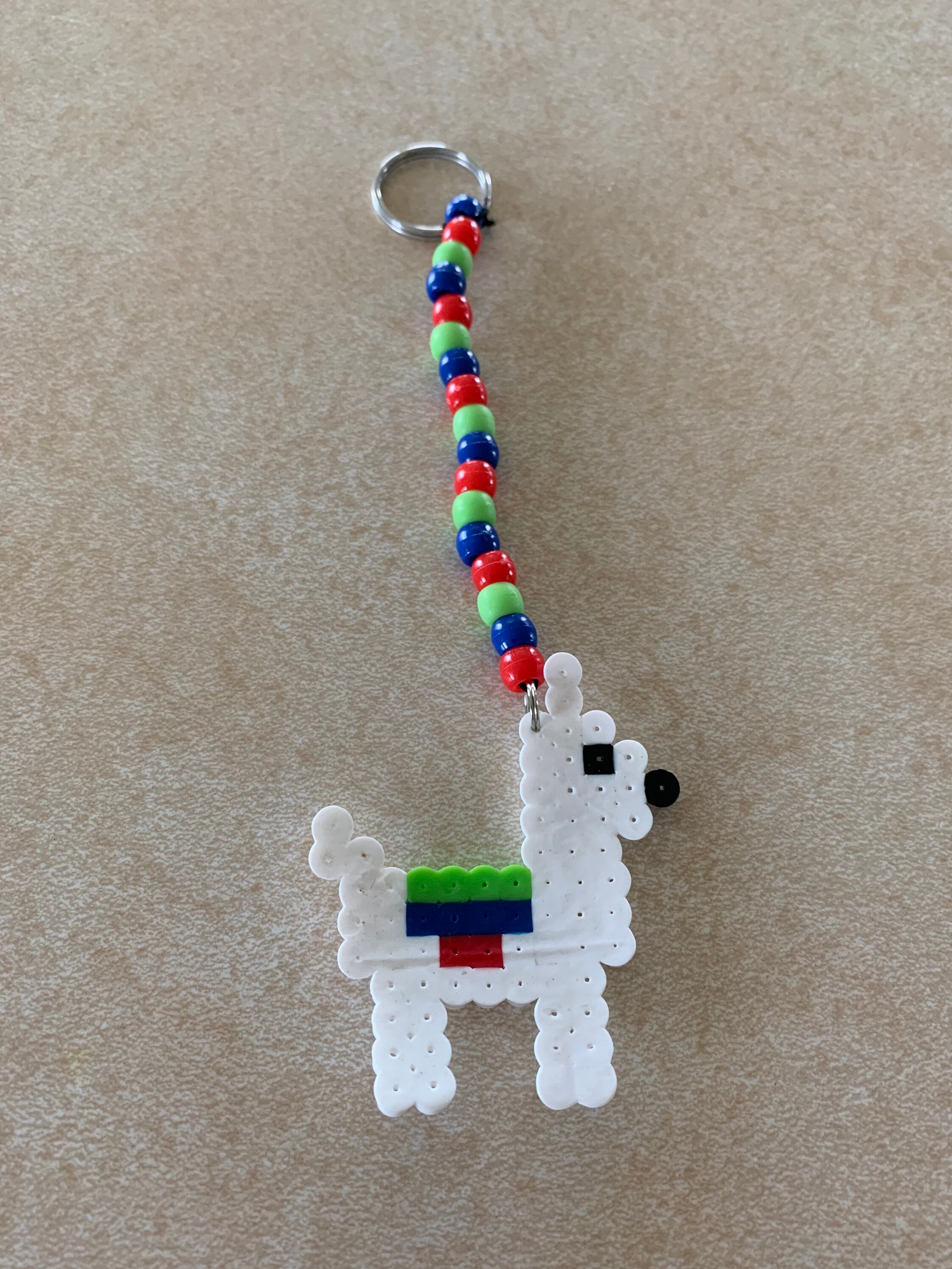 Llama Perler Bead Keychain Perler Beads Llama Keychain - Etsy