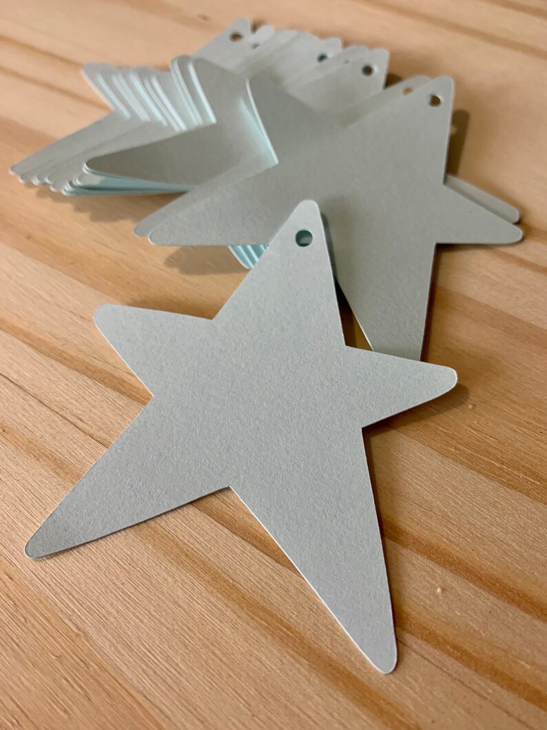 Blue Star Favor Tags / Blue Star Tag / Star Thank You Tags / - Etsy