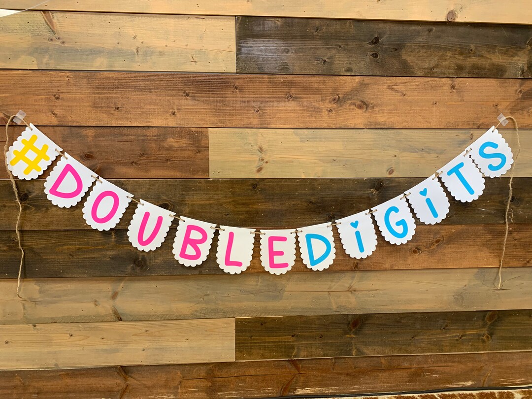Double Digits Garland / Double Digits Birthday Banner / 10th Birthday ...