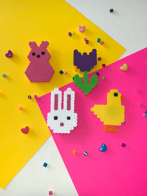 Spring Perler Bead Magnets Kitchen Magnets Perler Bead | Etsy