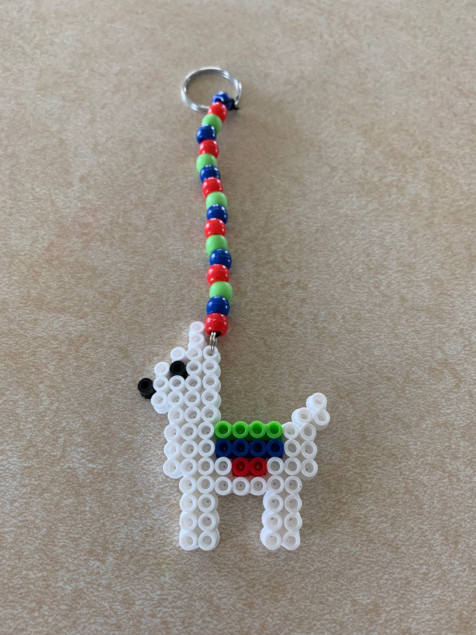 Llama Perler Bead Keychain Perler Beads Llama Keychain - Etsy