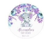 Teal Purple Elephant Baby Shower Elephant Oreo Image Edible - Etsy