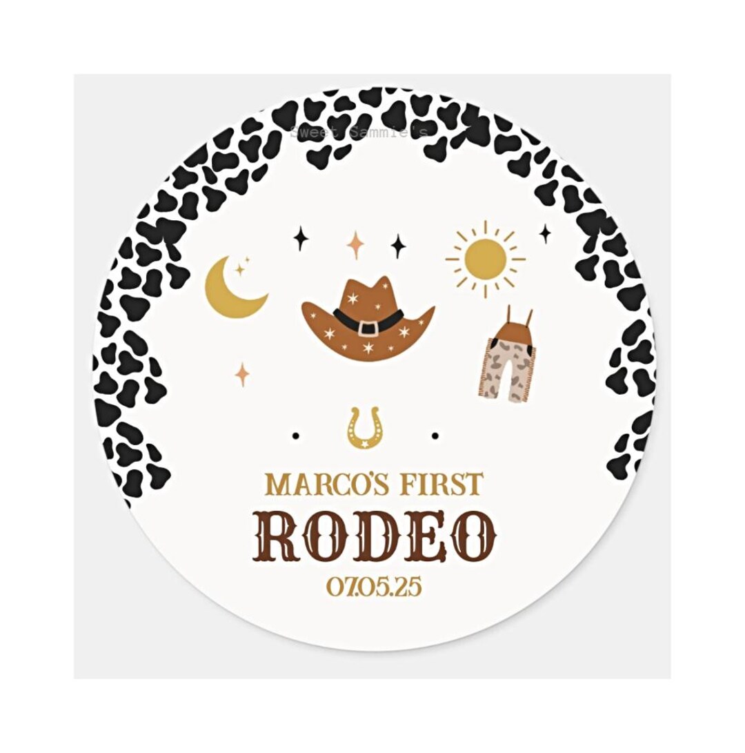 Rodeo Birthday Edible Image for Cookies, Boy First Birthday, Boy First ...