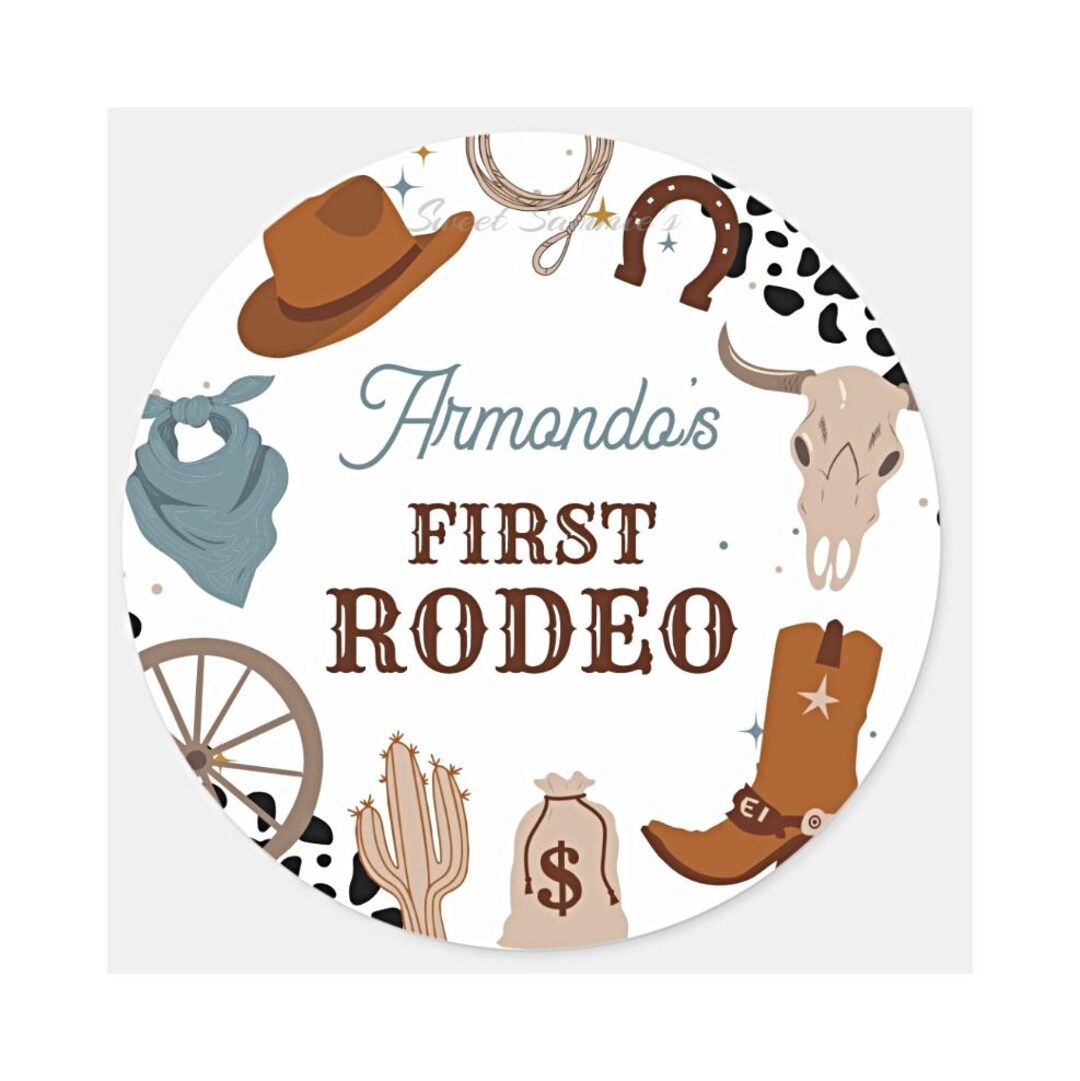Rodeo Birthday Edible Image for Cookies, Boy First Birthday, Boy First ...