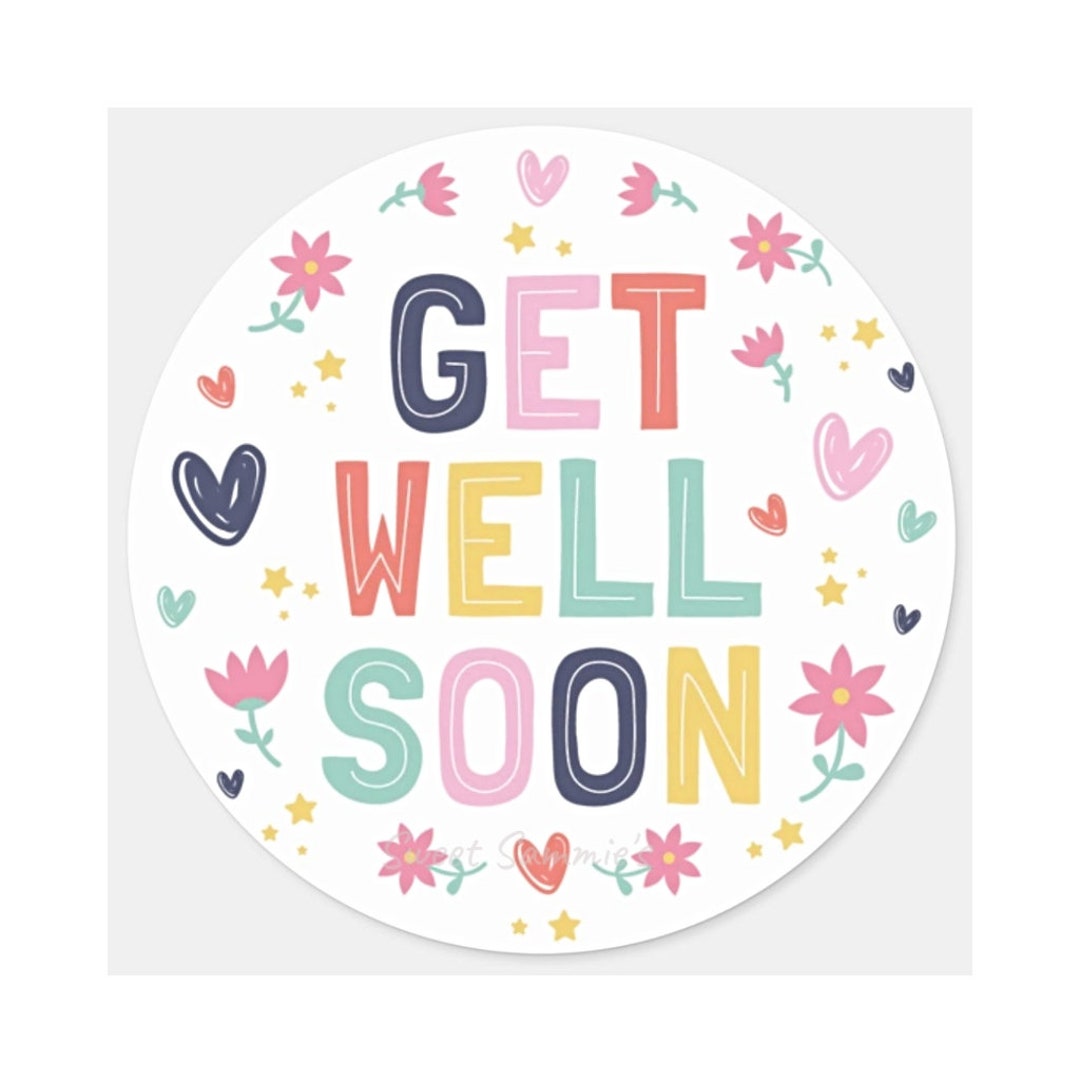 Get Well Soon Edible Image, Precut Image, Feel Better Edible Image, Get ...