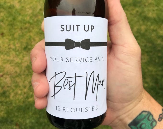 Groomsman Beer Label Groomsmen Gift Best Man Wine Label | Etsy