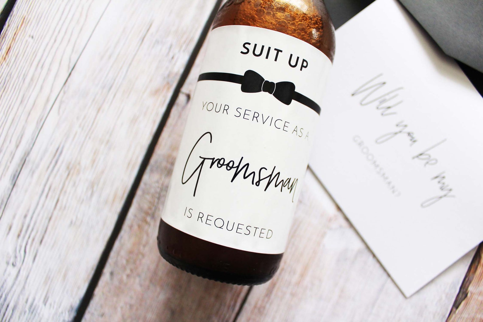 Groomsman Beer Label Groomsmen Gift Best Man Wine Label - Etsy