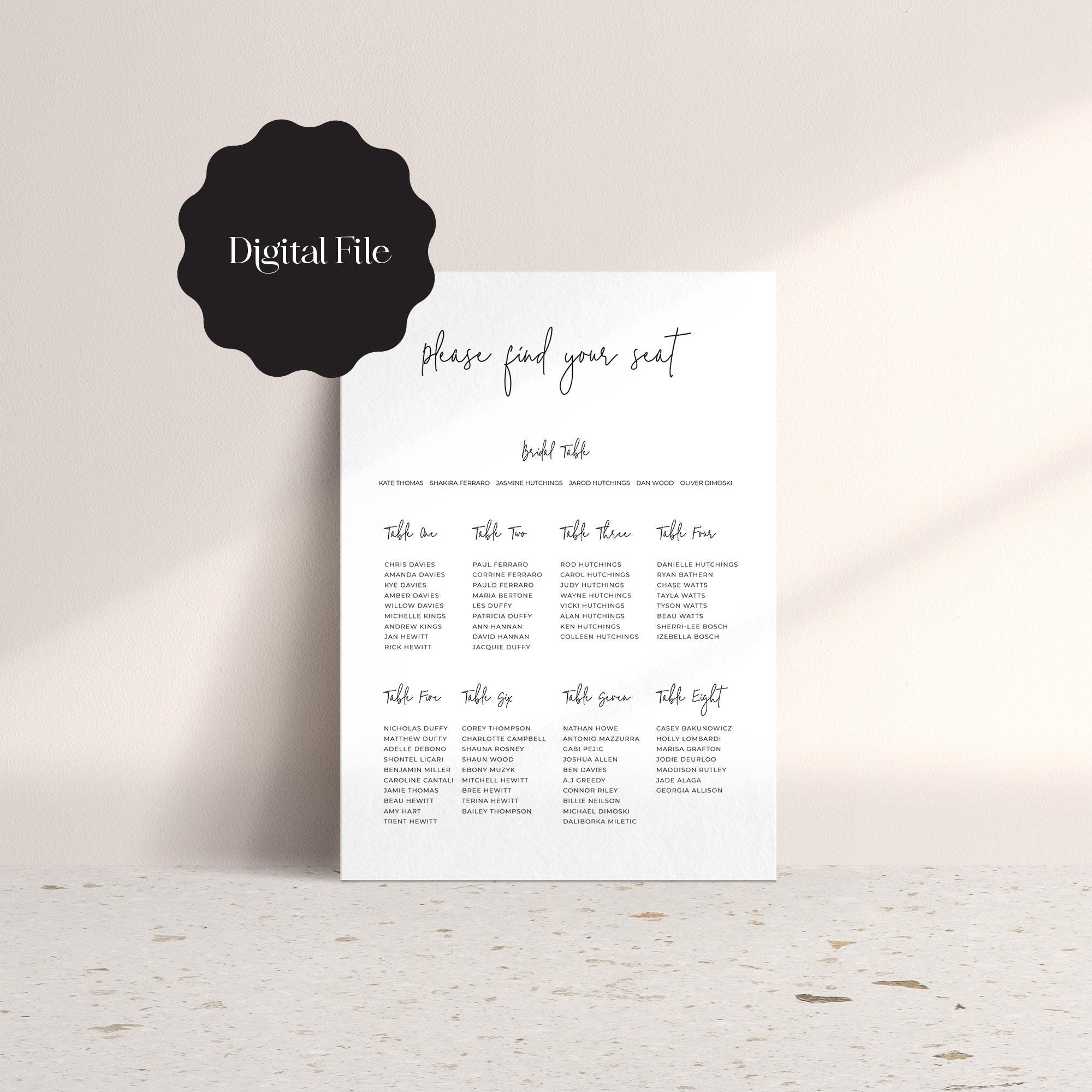 Custom Digital Wedding Welcome Sign – Personalised With Your Details ...