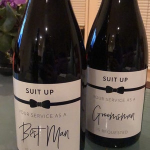 Groomsman Beer Label, Groomsmen Gift, Best Man Wine Label - Etsy