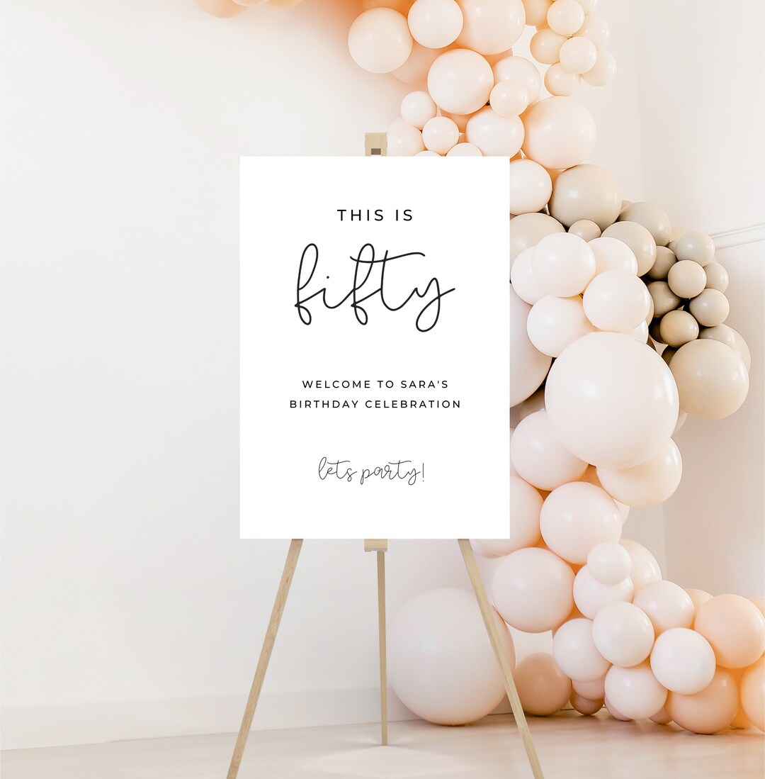 Birthday Welcome Sign | Simplistic Sign | Digital Welcome Sign | Sign ...