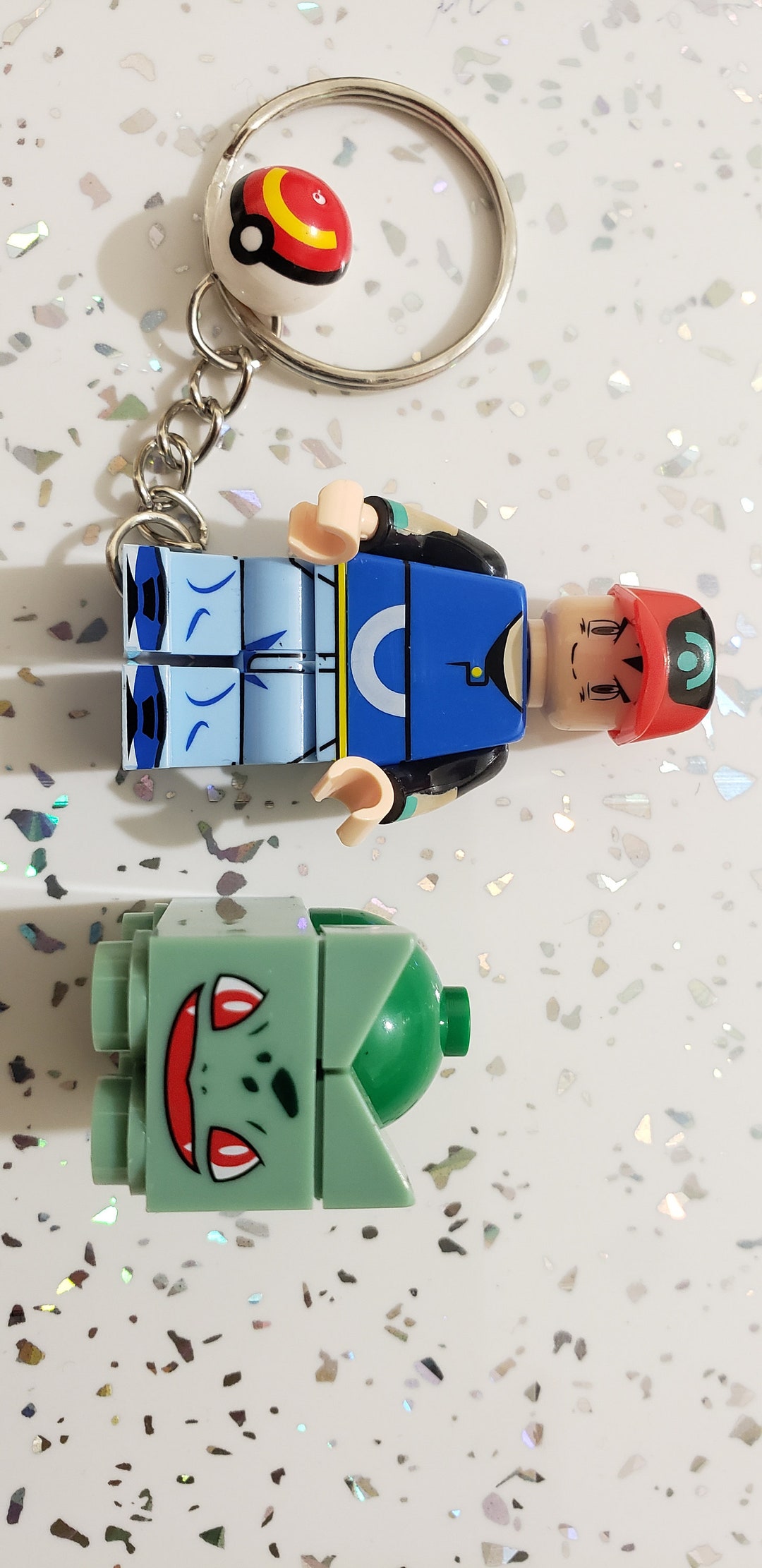 Pokemon Ash Bulbasaur Keychain Mini Figure With Pokeball! - Etsy