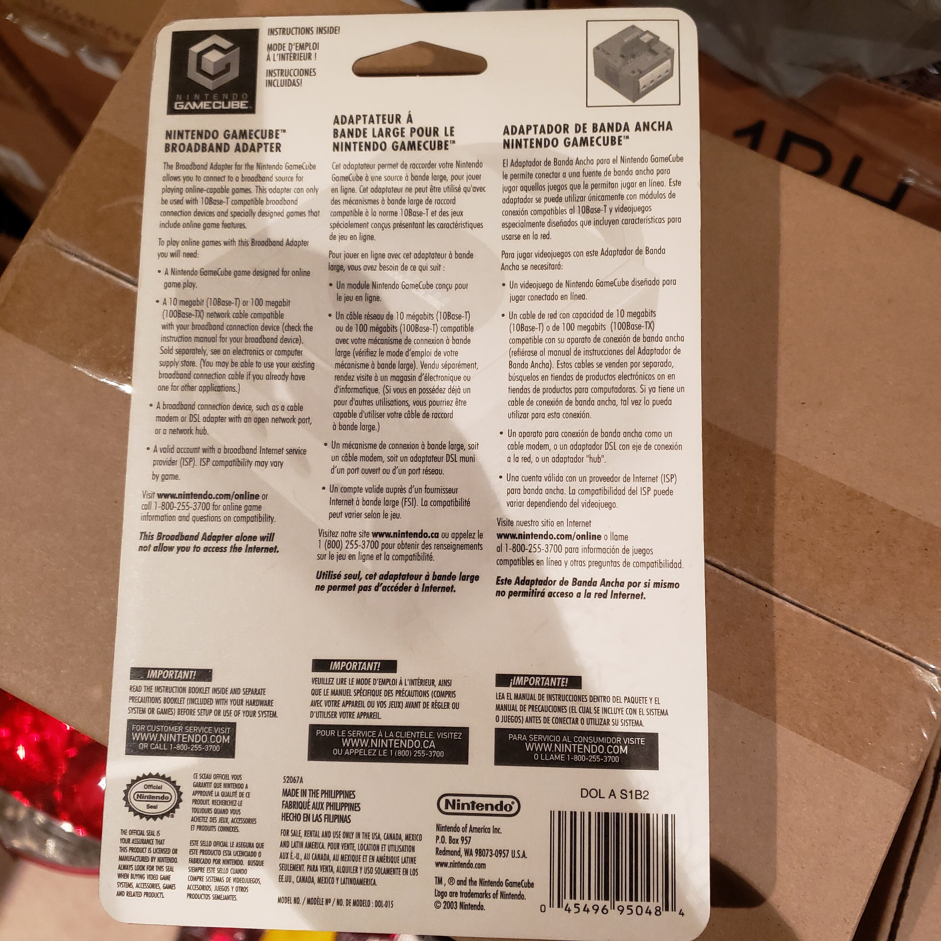Nintendo Gamecube Broadband Adapter (DOL-015) USA Version, Official ...