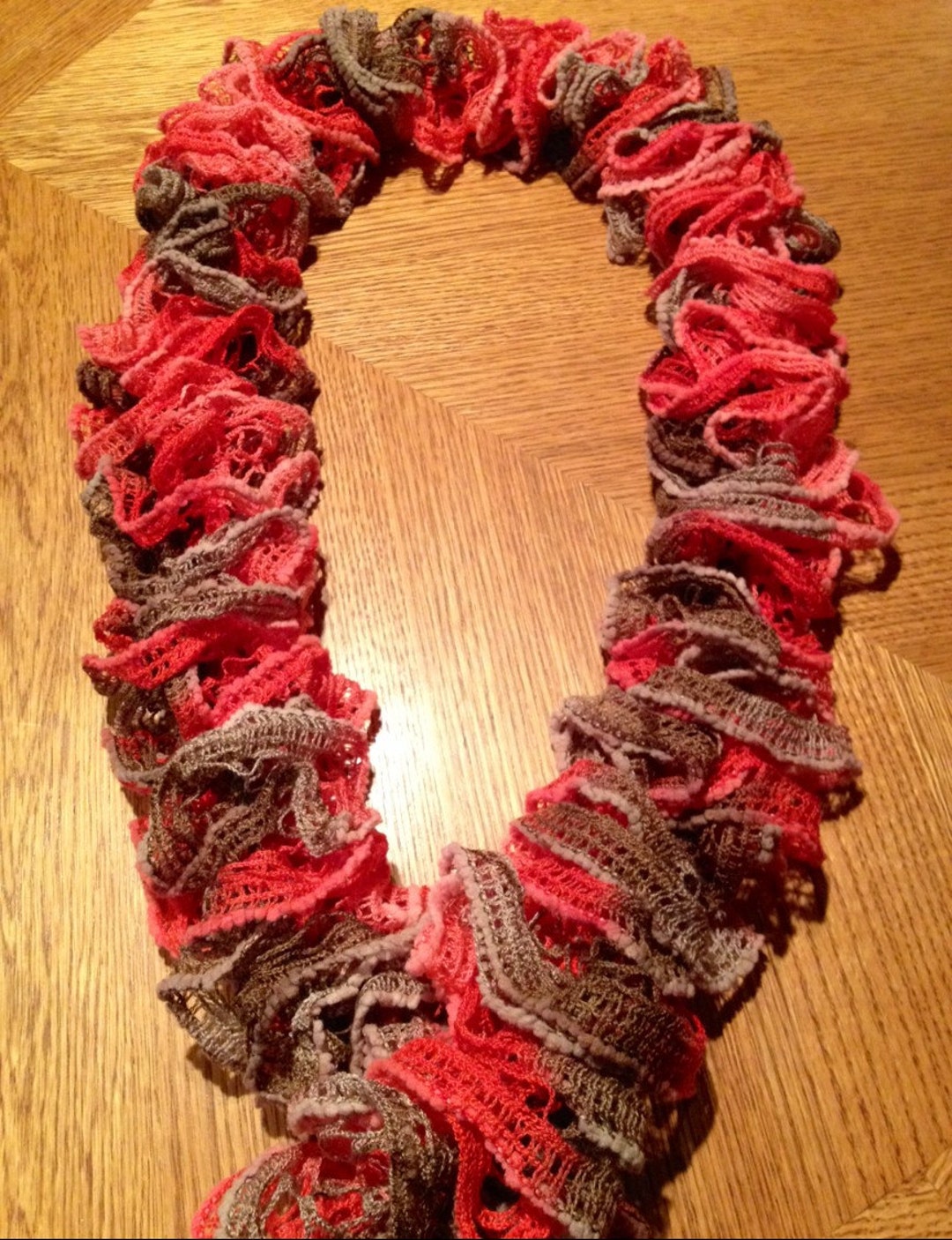 Harvest Red Ruffled Scarf - Etsy