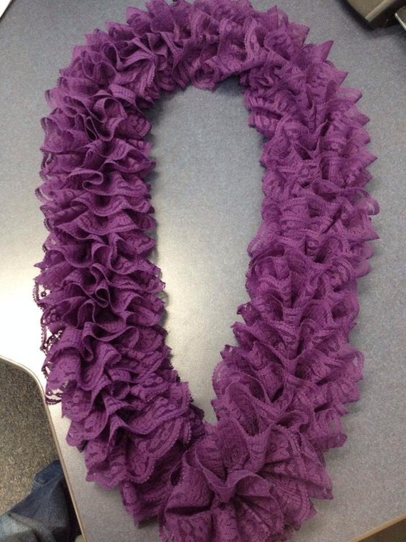 Purple Lace Ruffled Scarf - Etsy