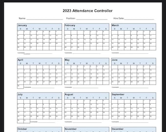 2023 Attendance Calendar - Etsy