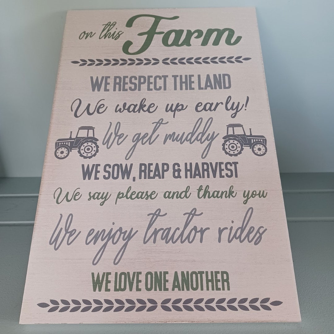 Farm Rules - Wooden Sign - Etsy
