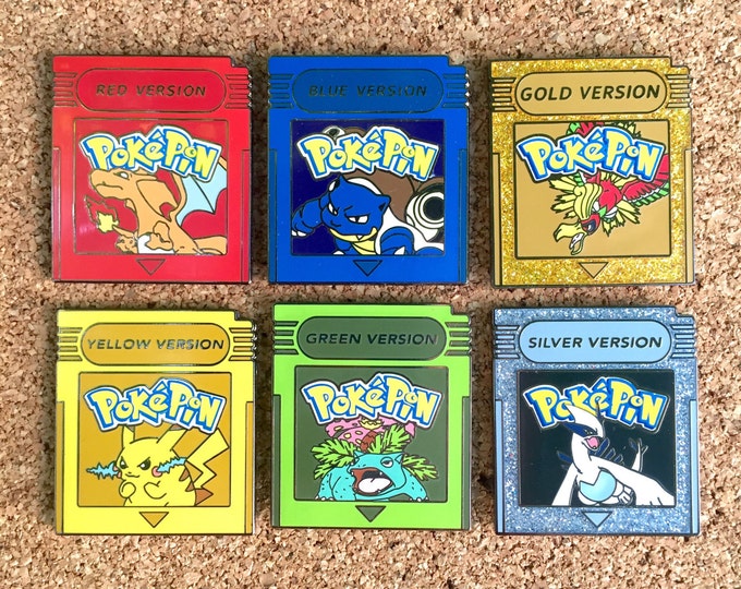 Pokemon Red, Blue, Yellow, Green, Gold & Silver Version Hat Pins - Etsy