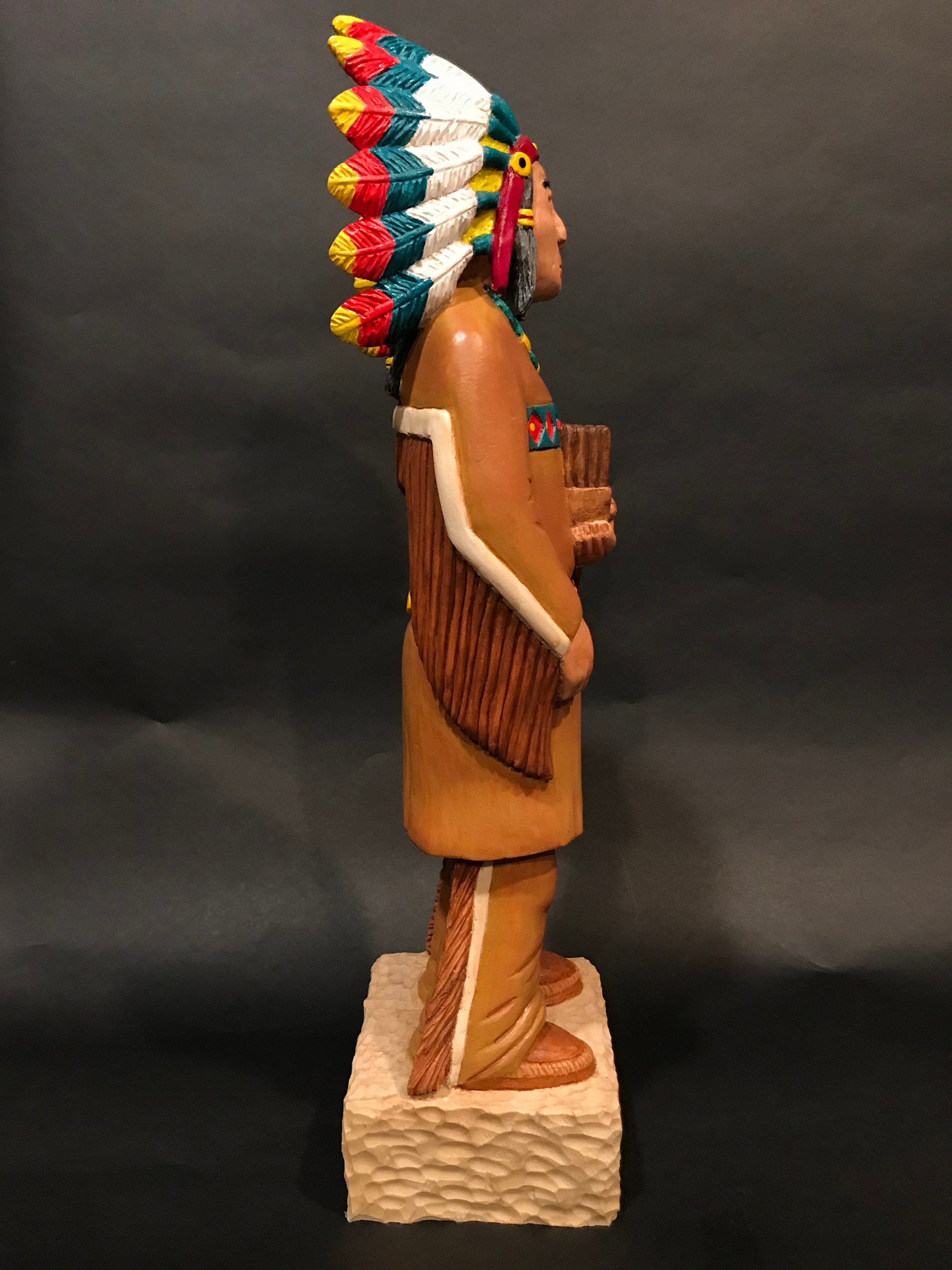 Detailed Western Heirloom CIGAR STORE INDIAN Hand-carved/hand-painted ...